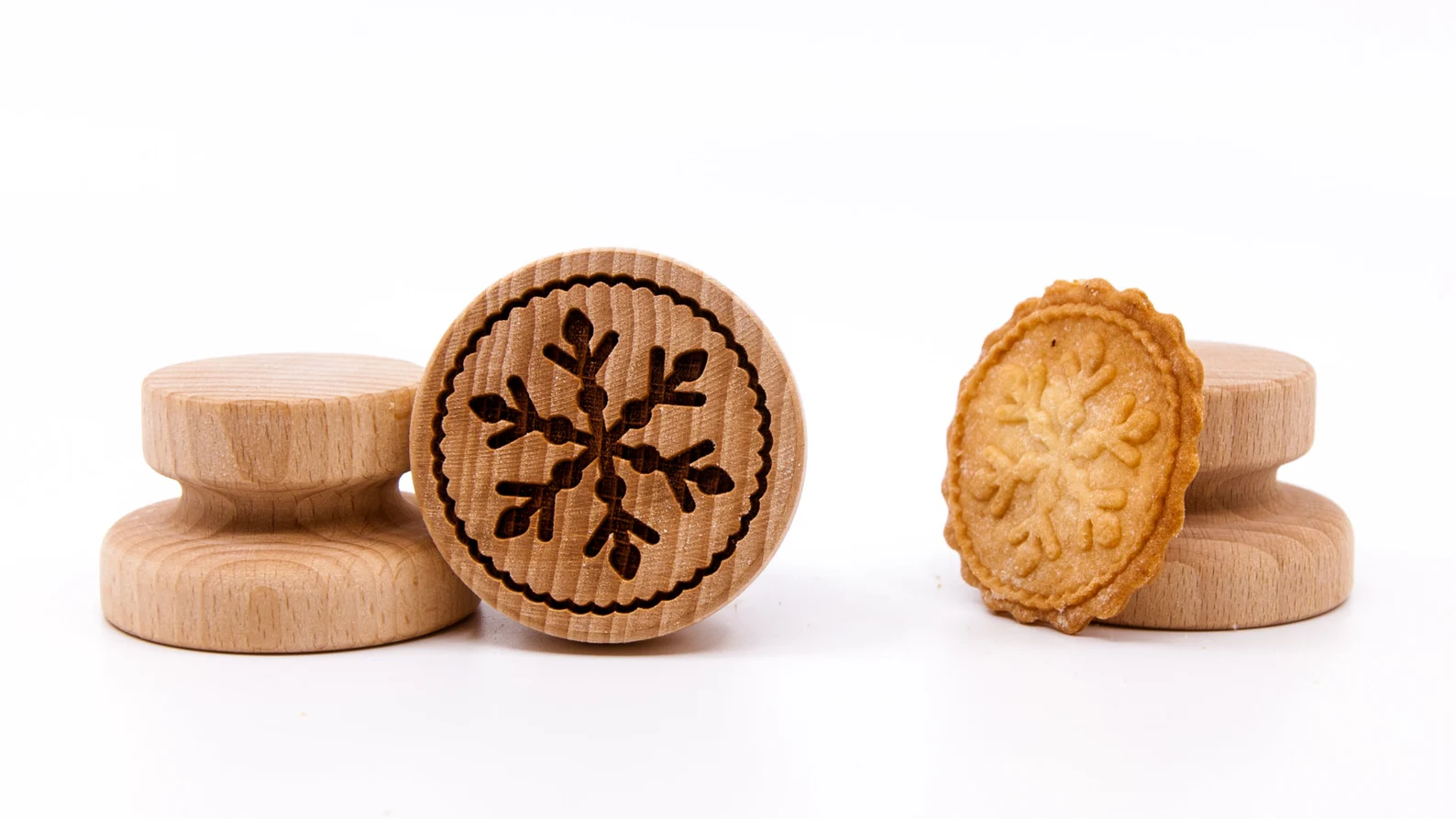 WSTP - 003 Wooden Snowflake Cookie Stamp | springerlecookiemold