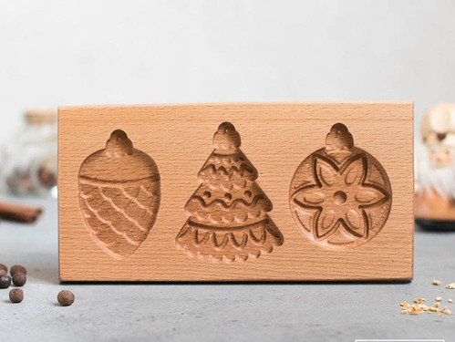 PRY-006 Christmas Ornaments Pattern Wooden Pierniczki Gingerbread Mold ...