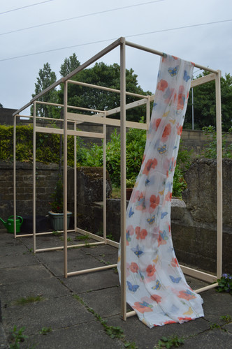 Three Connected Shop Fitting Rooms with an Extra slat with 3 Hooks ...