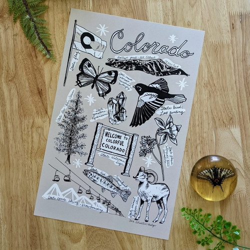 Colorado Symbols: 11" x 17" Art Print | Inspired Art Market