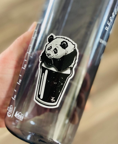 Panda In Porter Beer Sticker | Inspired Art Market