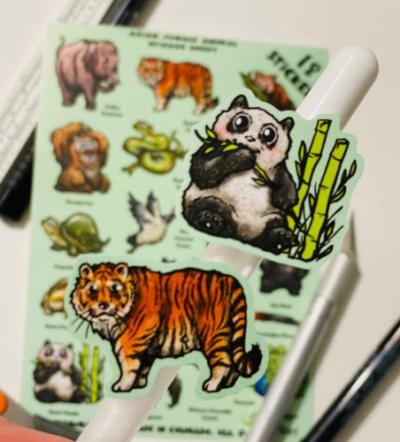 Asian Animal Sticker Sheet | Inspired Art Market