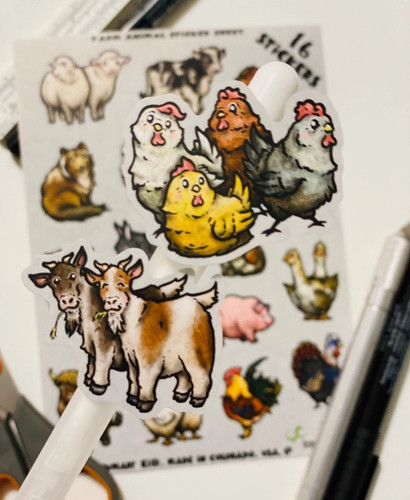 Farm Animal Sticker Sheet | Inspired Art Market