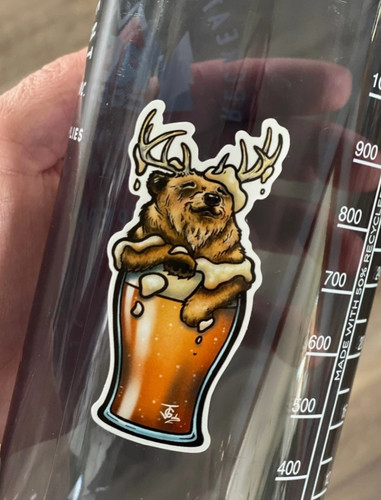 Bear + Deer = Beer Sticker | Inspired Art Market