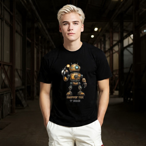 Droppin the F Bomb Robot Unisex Cotton TShirt | Brokeology