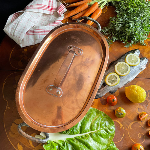 Belle daubière en cuivre avec son couvercle - XIXe | Kitchen Brocante