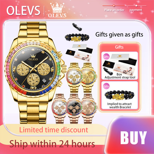 OLEVS Original Men Watch Rainbow Diamond | Veterans Ridge