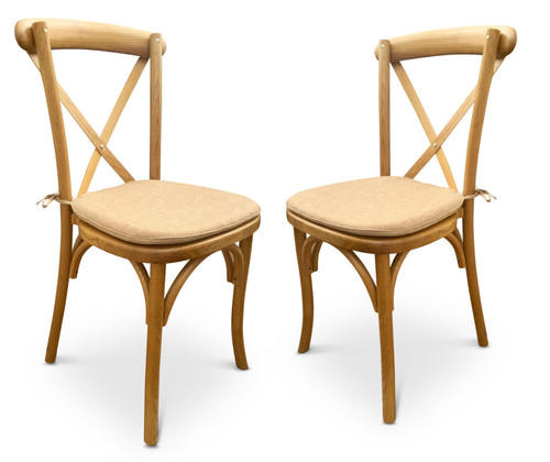 Set of 2 Rustic Elm Cross Back Chair | crossback-chairs