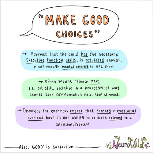 Alternatives to 'Make Good Choices' (2-page infographic) | NeuroWild