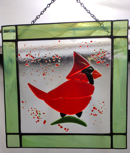 Stained Glass Cardinal Panel | OASIS