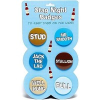 Stag Night Badges - 6 Badges | BemaniaPartySupplies