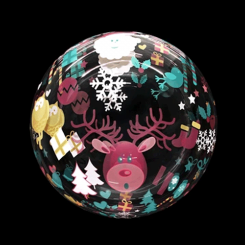 Rudolph Christmas 20" Transparent Bubble Balloon, each ...
