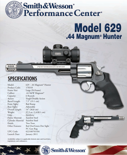 SMITH & WESSON M629 Hunter 44 Cal 7 1/2 Bbl PC Revolver | C&S Sporting Arms