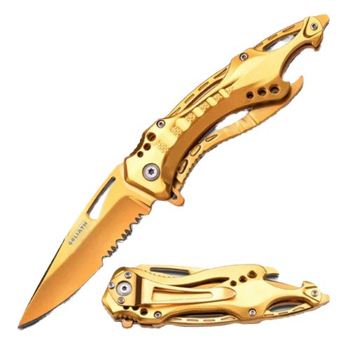 Gold Tactical Folding Knife | C&S Sporting Arms
