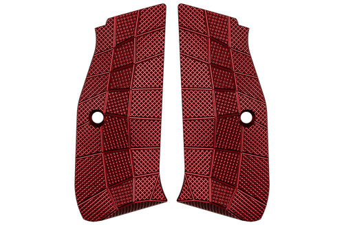 LOK Grips CZ GridLOK Red Full Size No Magwell | C&S Sporting Arms
