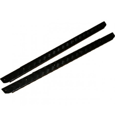 DEFENDER 90 -2 DOOR CHEQUER PLATE SILL PROTECTOR - BLACK | British Spares