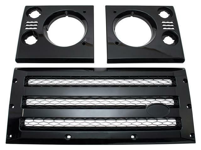 Defender Gloss Black Grille & Light Surrounds | British Spares