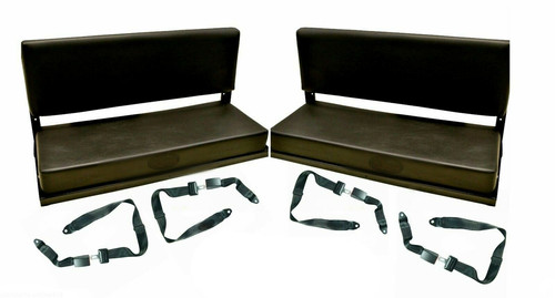 DEFENDER - 2 PERSON REAR FOLDING BENCH & SEAT BELTS X PAIR | British Spares