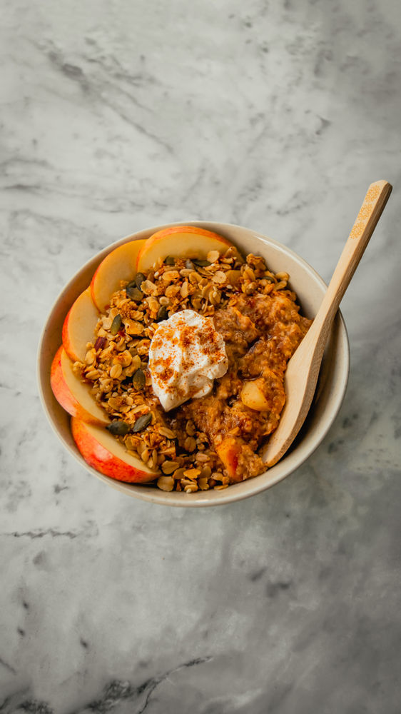 Eplekake grøt-bowl
