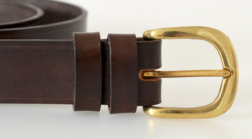 Vegetable Tanned Hide Belt - 30mm Solid Brass Buckle | Sue Lowday Leather