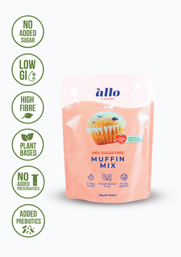 allo Sugar Free Muffin Mix (Low GI & High Fibre) | Alchemy Foodtech