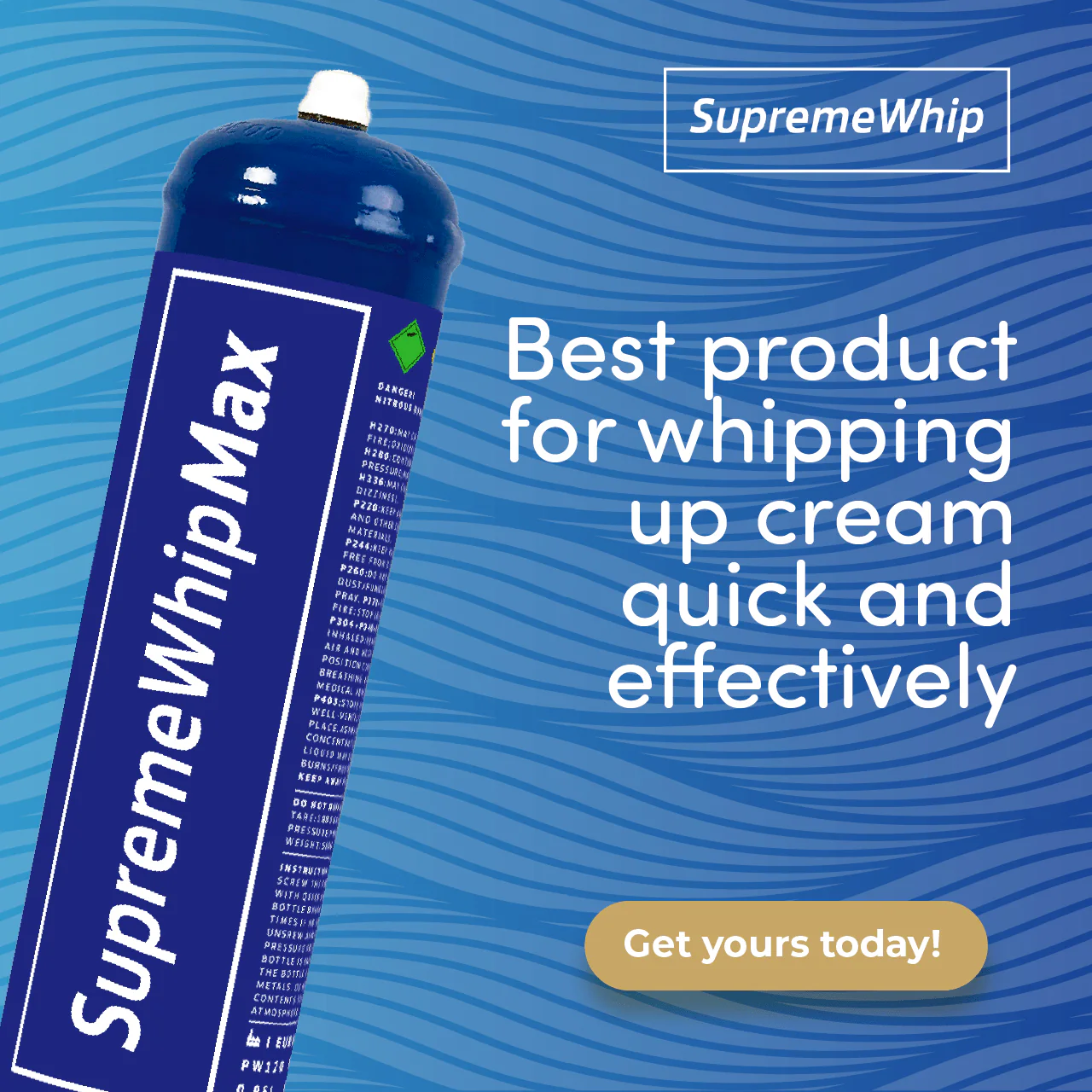 Supreme Whip Max 640g - Nitrous Oxide Cylinder Chargers Cannister of 6 cylinders | Crazywhip