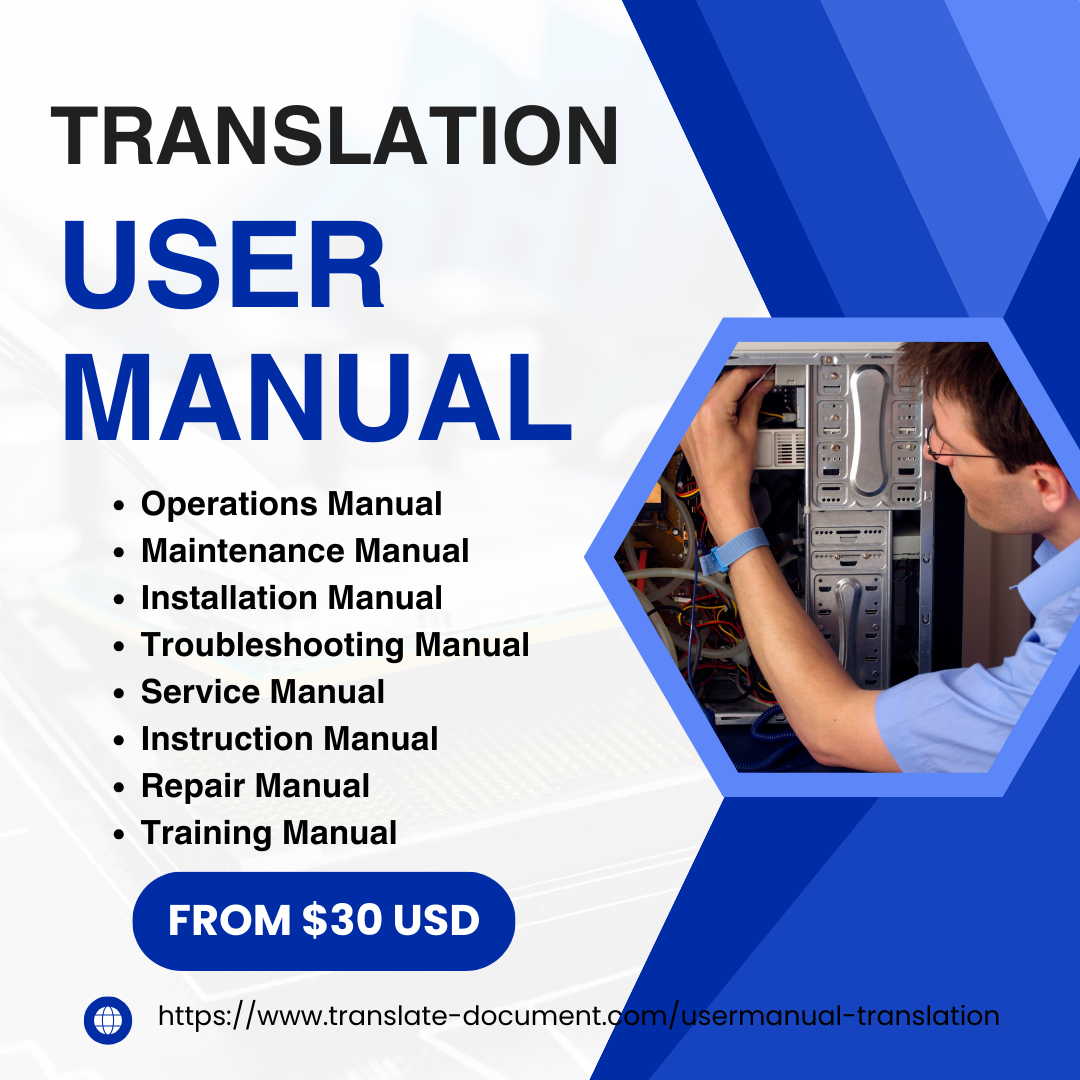 User Manual Translation Services from $0.07 USD | Translation of User ...