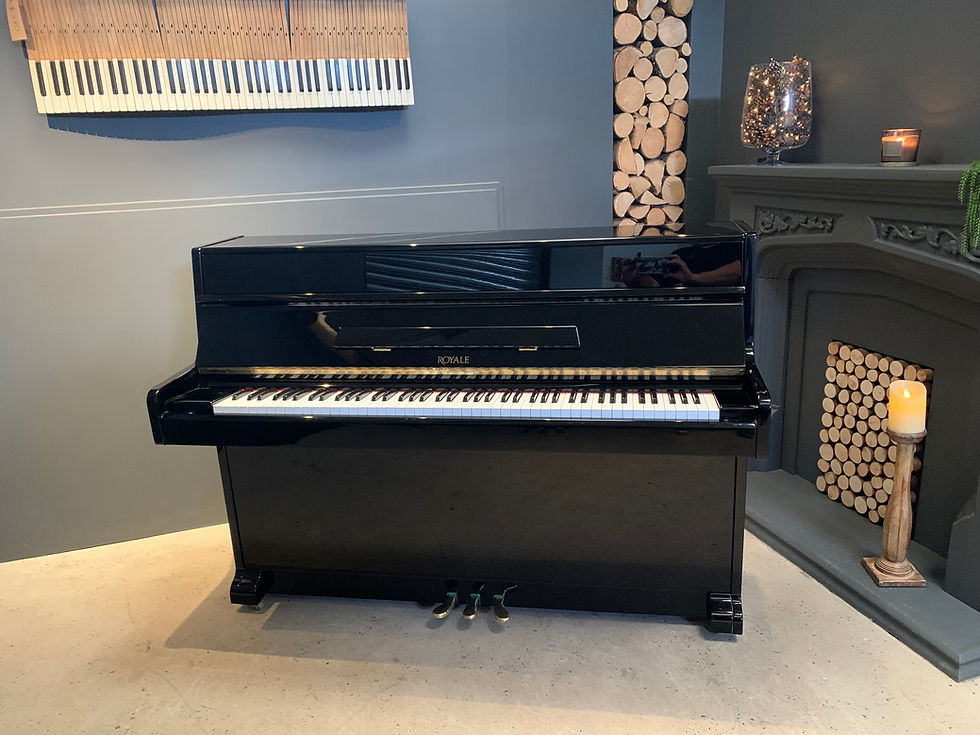 Royale RS-11 compact upright piano - gloss black | Rowlandson pianos