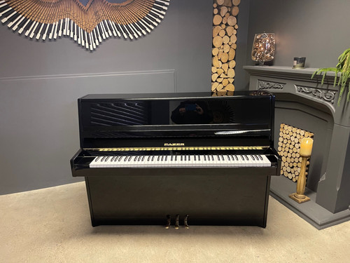 Fazer 110 compact upright piano - Gloss black | Rowlandson pianos