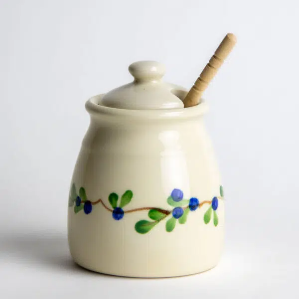 Handpainted Pottery Honey Pot | Bar Harbor Tea Co.