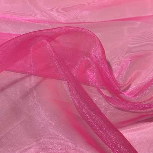 Organza cristal rosa flour | Mega Malhas