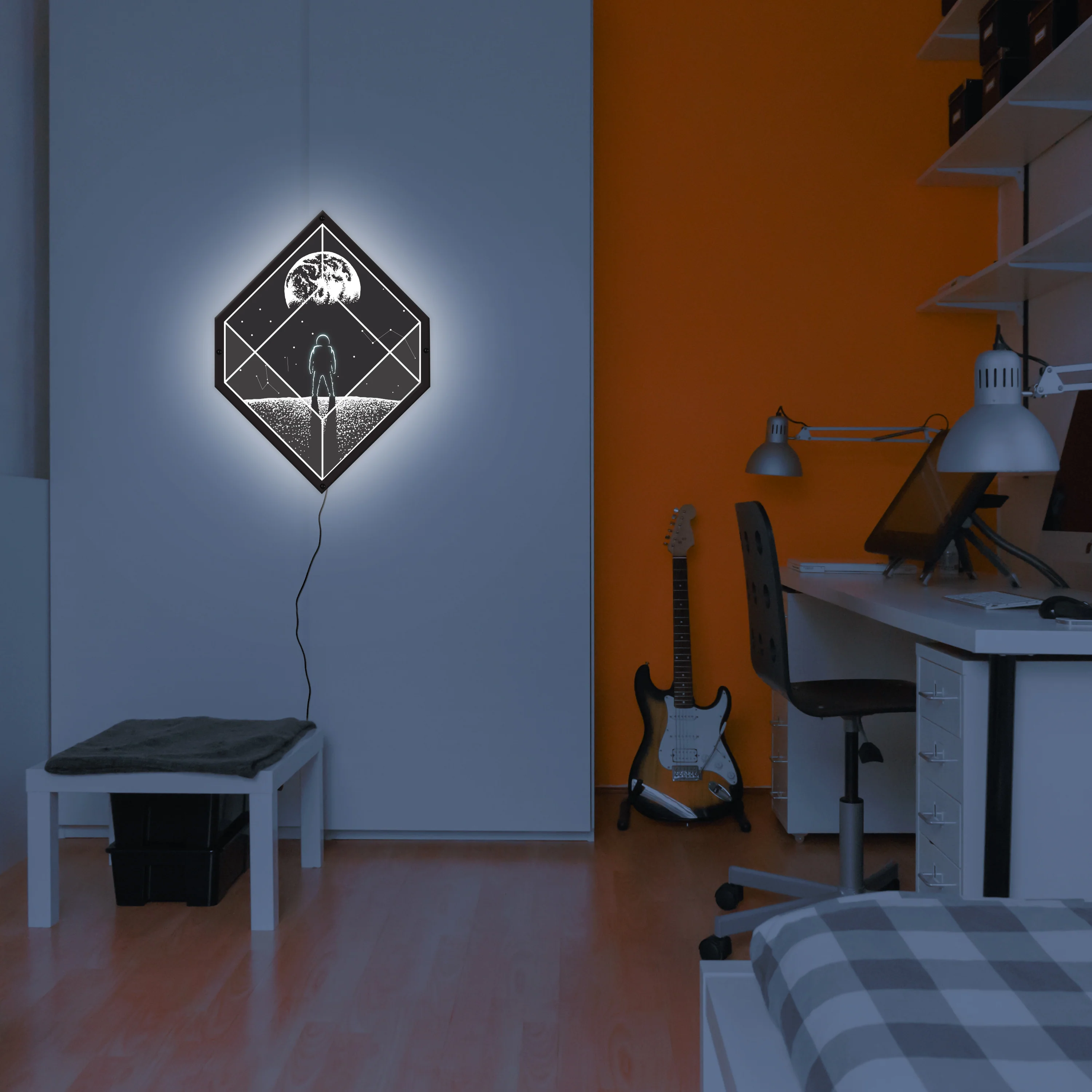 Astronaut in Space LED Light Up Sign | Webb Depot