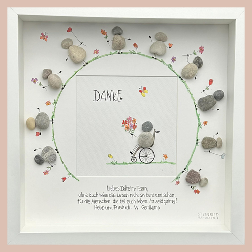 Steinbild - Danke - Altenheim - Rollstuhl | Steinbildmanufaktur