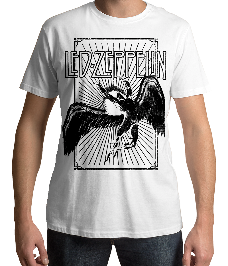 Led Zeppelin - Icarus Burst Retro White T-shirt (Jumbo Print) | RockN ...