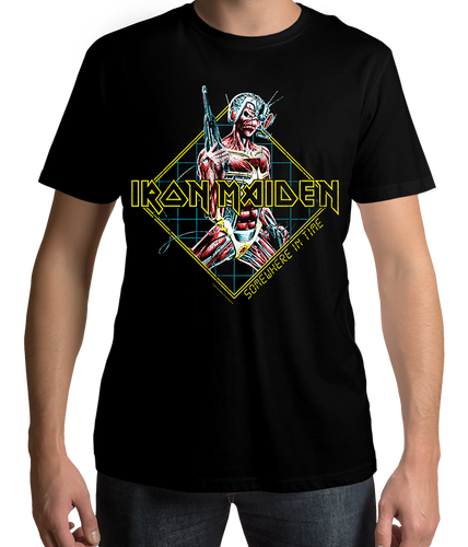Iron Maiden - Somewhere In Time Retro Grid Tee | RockN'Roll Originals