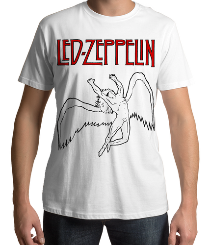 Led Zeppelin - Icarus Red Logo Classic White Tee (Jumbo Print) | RockN ...