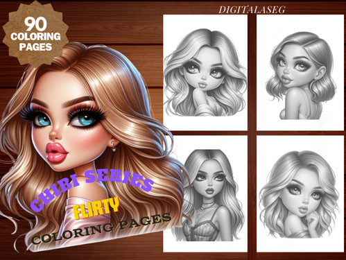 Chibi Flirty Coloring Pages | Digitalaseg