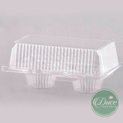 Envase Plástico 2 Muffins, Cod. 233 | reposteriaduce