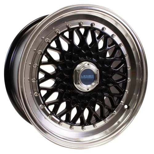 Lenso BSX Alloy Wheel Black Polished, 7.5x16, 4x100 PCD, ET25: Golf Mk1 ...