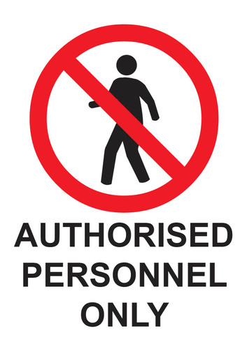 Authorized Personnel Sign | Custom Black