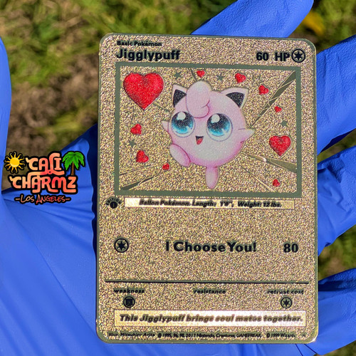 Jigglypuff Valentines Day “I Choose You” Pokemon Metal Cards