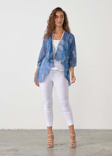 Embroidered Floaty Jacket in Midnight | Caju Designs