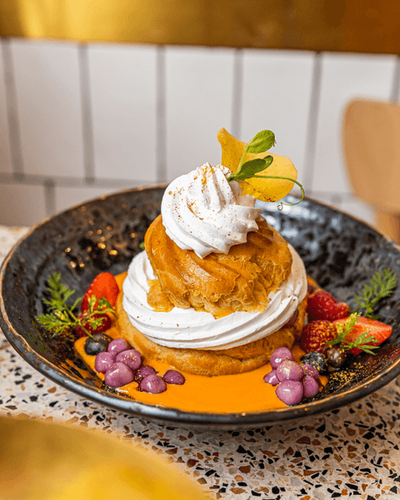 Salted Egg Coconut Choux Puff | MANGO COCO