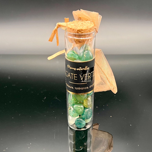 FIOLE PIERRE NATURELLE AGATE VERTE | Label Guyane Shop