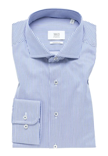 Blue Luxury Shirt Modern Fit w/Bengal Stripe | Gregory Jacobs Clothier