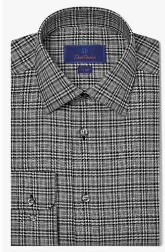 Black Trim Fit Cotton Dress Shirt | Gregory Jacobs Clothier