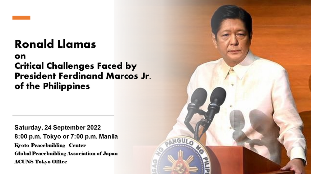 Mr. Ronald Llamas on Critical Challenges Faced by President Ferdinand ...
