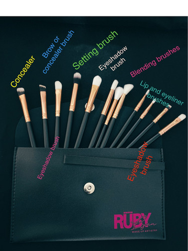 Eyeshadow Brush Set (12pc) with bag | rubylynmakeup.store
