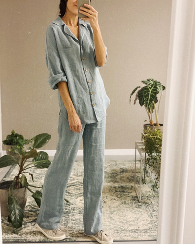 Women's linen pajama set | simplygreylife