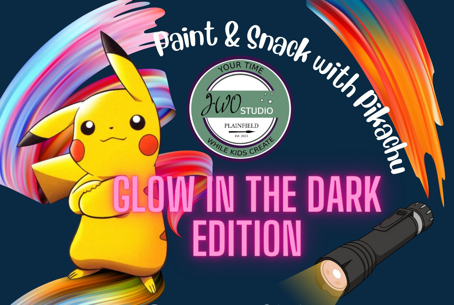 Paint & Snack with Pikachu Glow in the Dark Edition | JWO Studio
